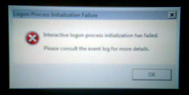 Windows Vista - Logon Process Initialization Failure