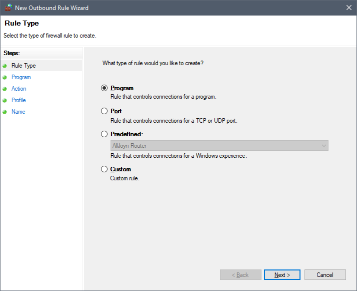 Block Application Advertisements with Windows Firewall