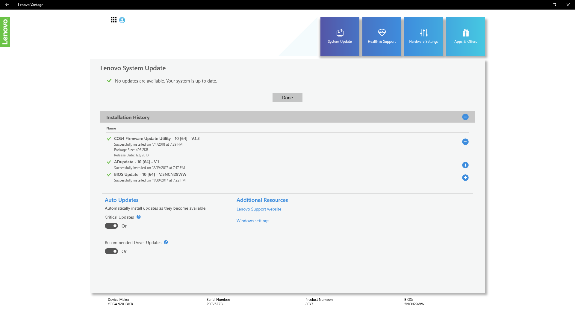 Lenovo Yoga PD Firmware Update Failure - CCG4 Two-Port USB C Controller